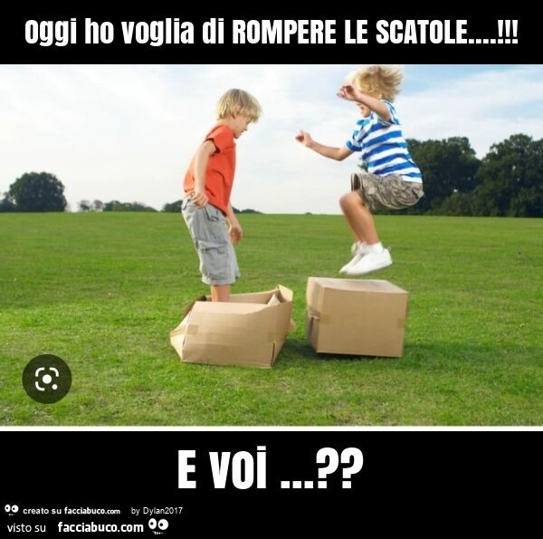 Oggi ho voglia di rompere le scatole… ! E voi… ? - Facciabuco.com