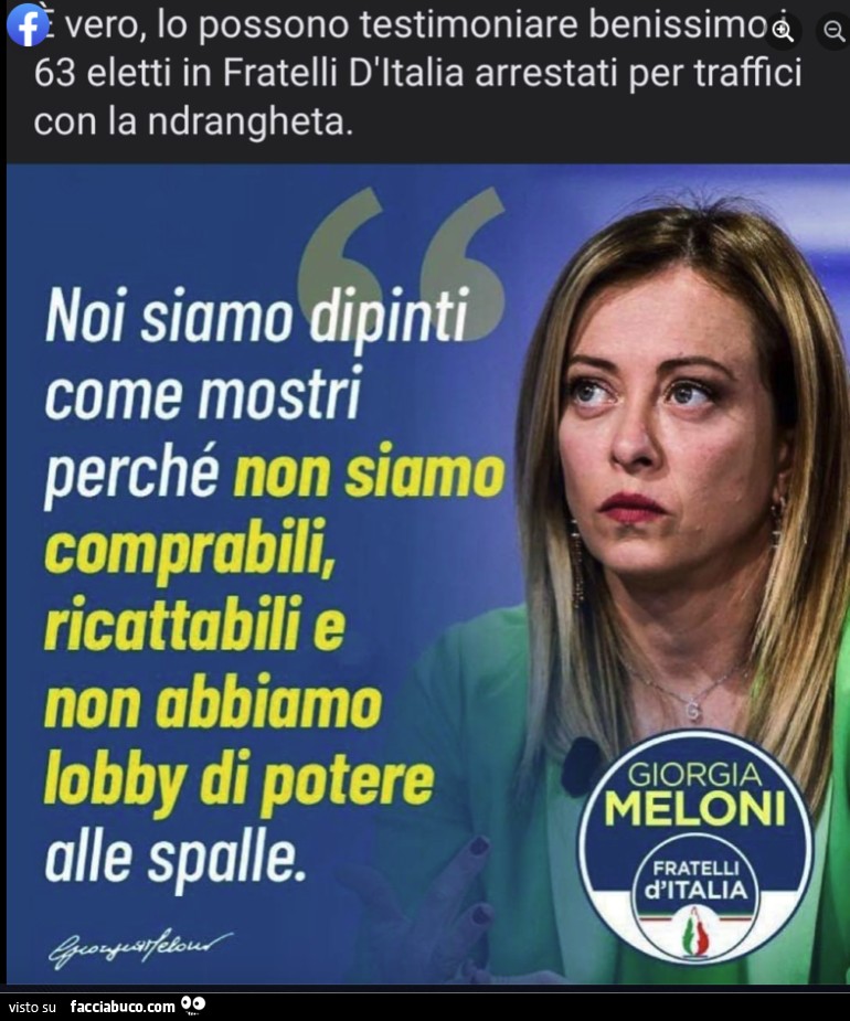 post satirico pubblicato da FarangTao - Facciabuco.com