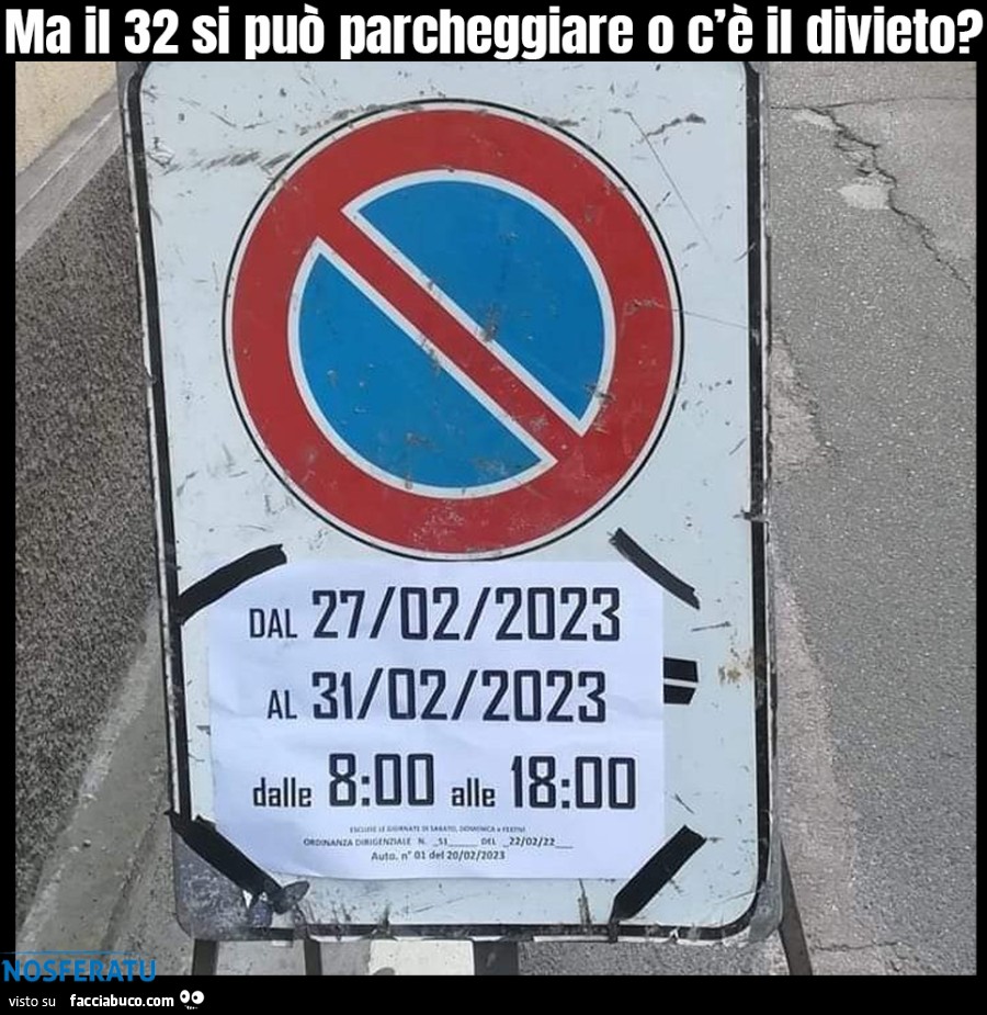 Ma il 32 si può parcheggiare o c'è il divieto? - Facciabuco.com