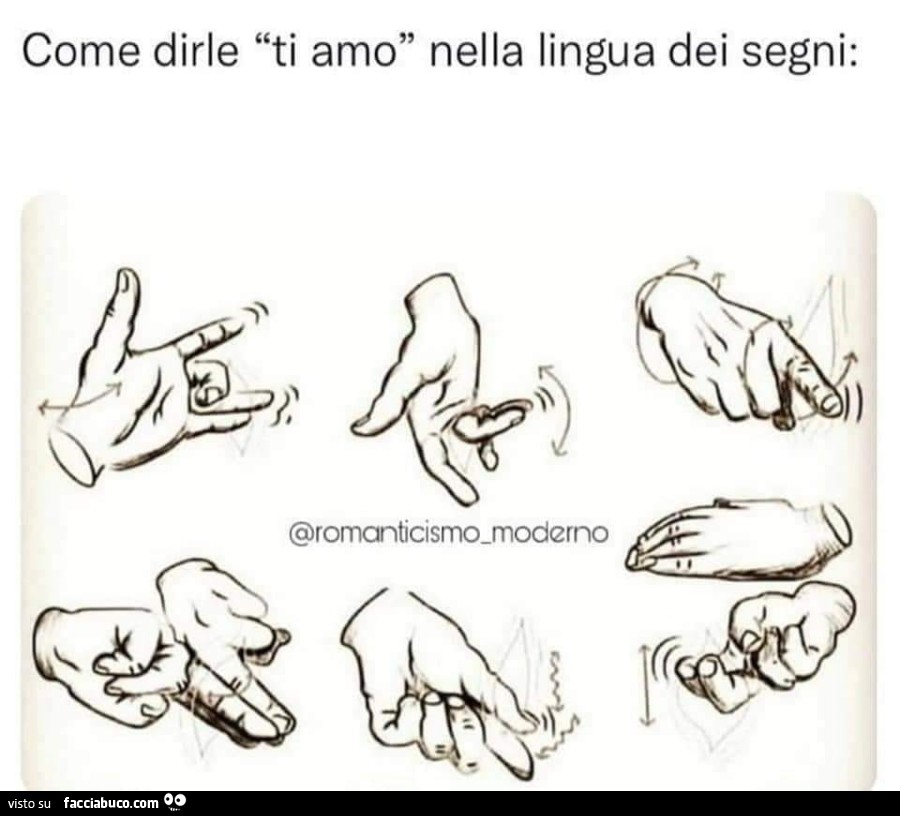 Come dirle ti amo nella lingua dei segni - Facciabuco.com