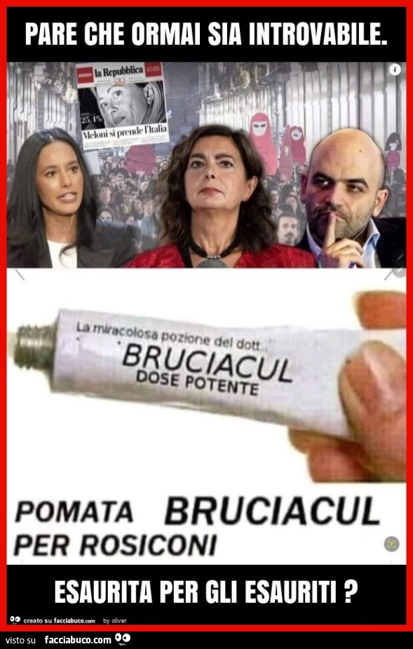 Pare che ormai sia introvabile. Esaurita per gli esauriti? - Facciabuco.com