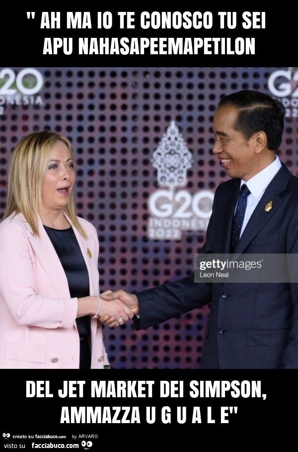 " ah ma io te conosco tu sei apu nahasapeemapetilon del jet market dei ...