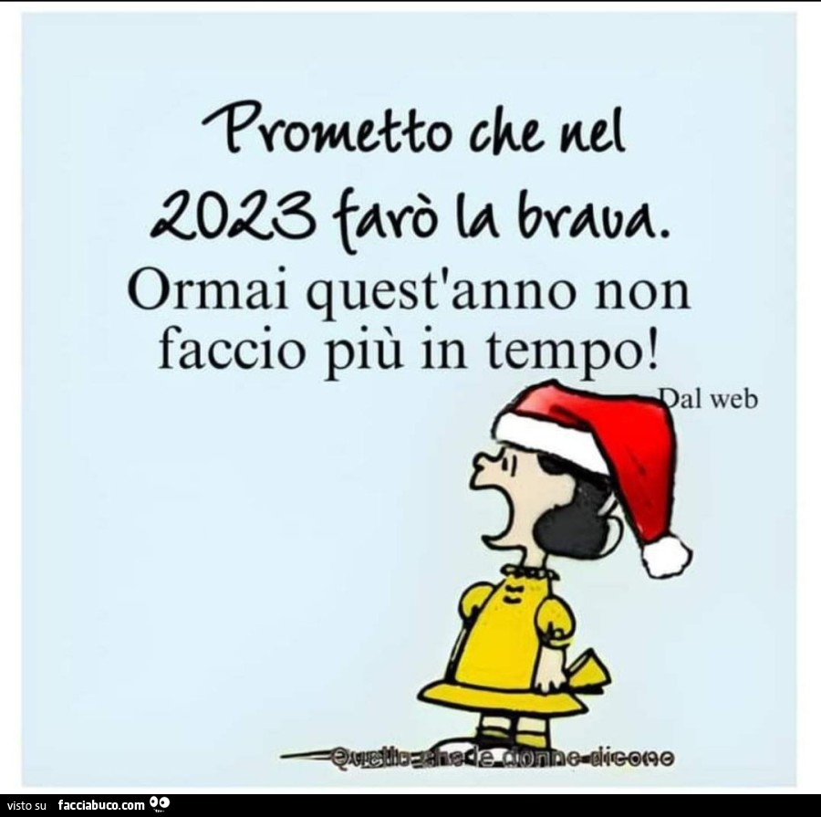 Prometto che nel 2023 farò la brava. Ormai quest'anno non faccio più in ...