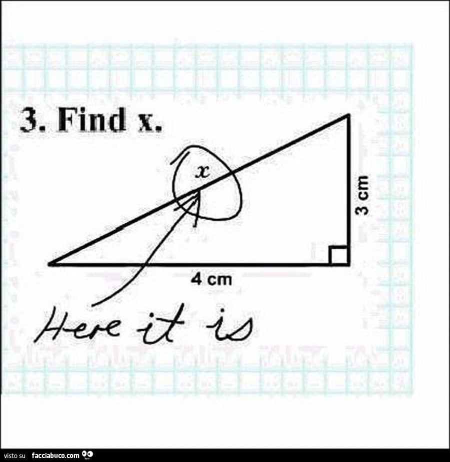 Find X. Here it is - Facciabuco.com