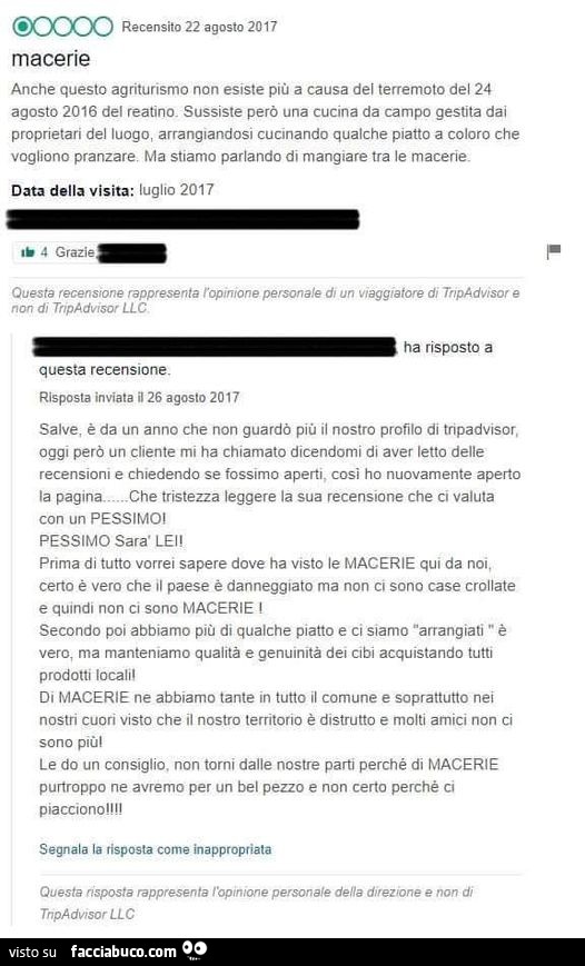 Anche questo agriturismo non esiste più a causa del terremoto sussiste ...