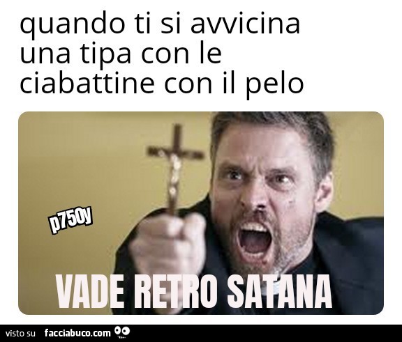 Ciabatte con il pelo vade retro Satana - Facciabuco.com