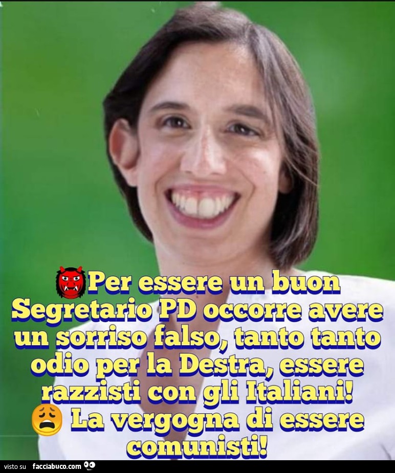 Comunista Elly Schlein:ha tre cittadinanze.. Mah! Tutte il ...