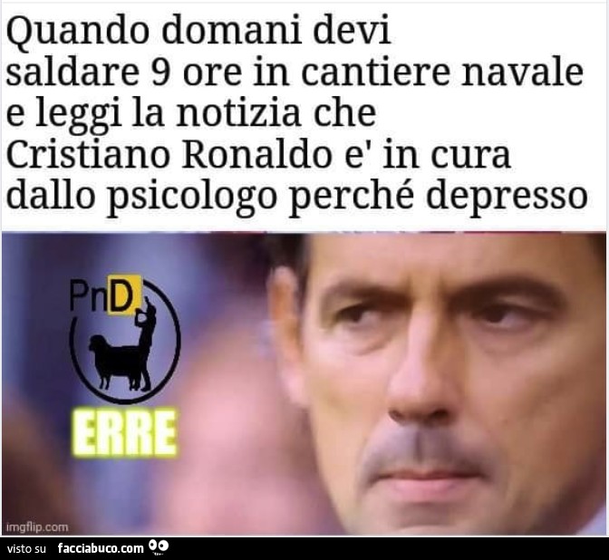 Minchia come sono dispiaciuto per il povero CR7. Vorrai mica mettere ...