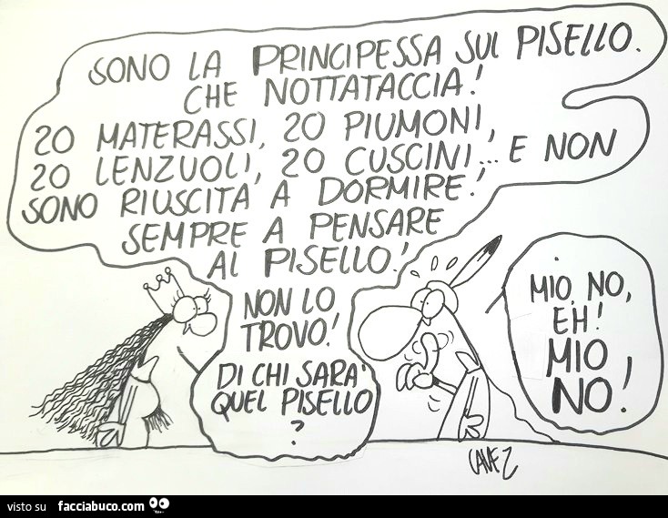 Sono la principessa sul pisello. Che nottataccia - Facciabuco.com